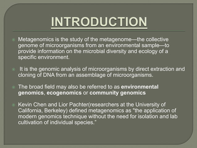 Metagenomics by microbiology dept. panjab university2018copy | PPT