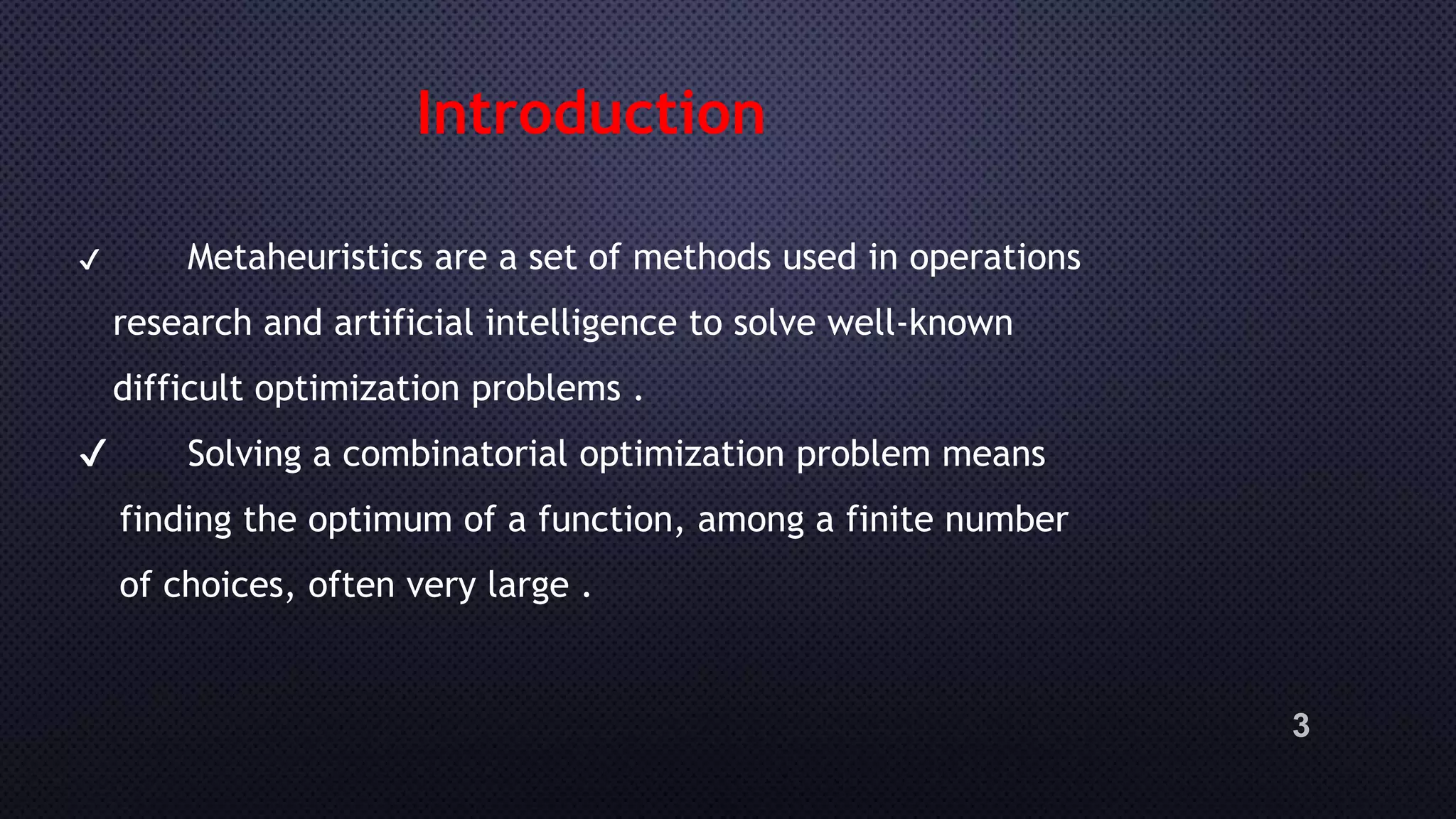 Metaheuristics | PPTX | Computing | Technology & Computing