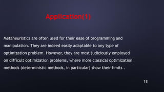 Metaheuristics | PPTX | Computing | Technology & Computing