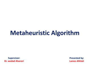 Metahuristic Algorithm Presentation | PPT