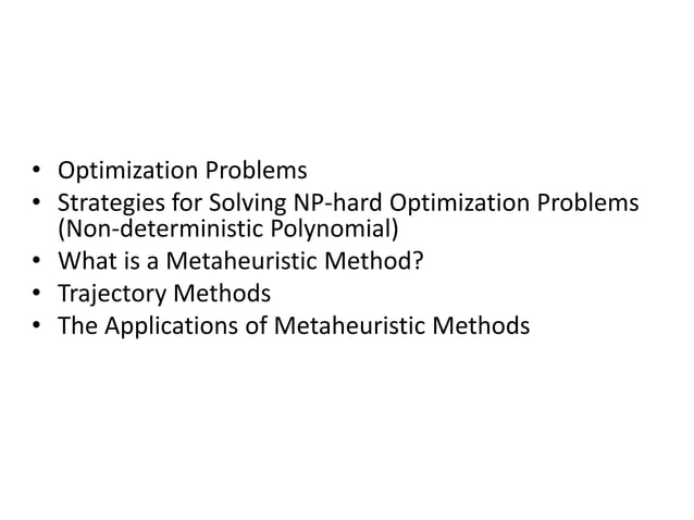 Metahuristic Algorithm Presentation | PPTX