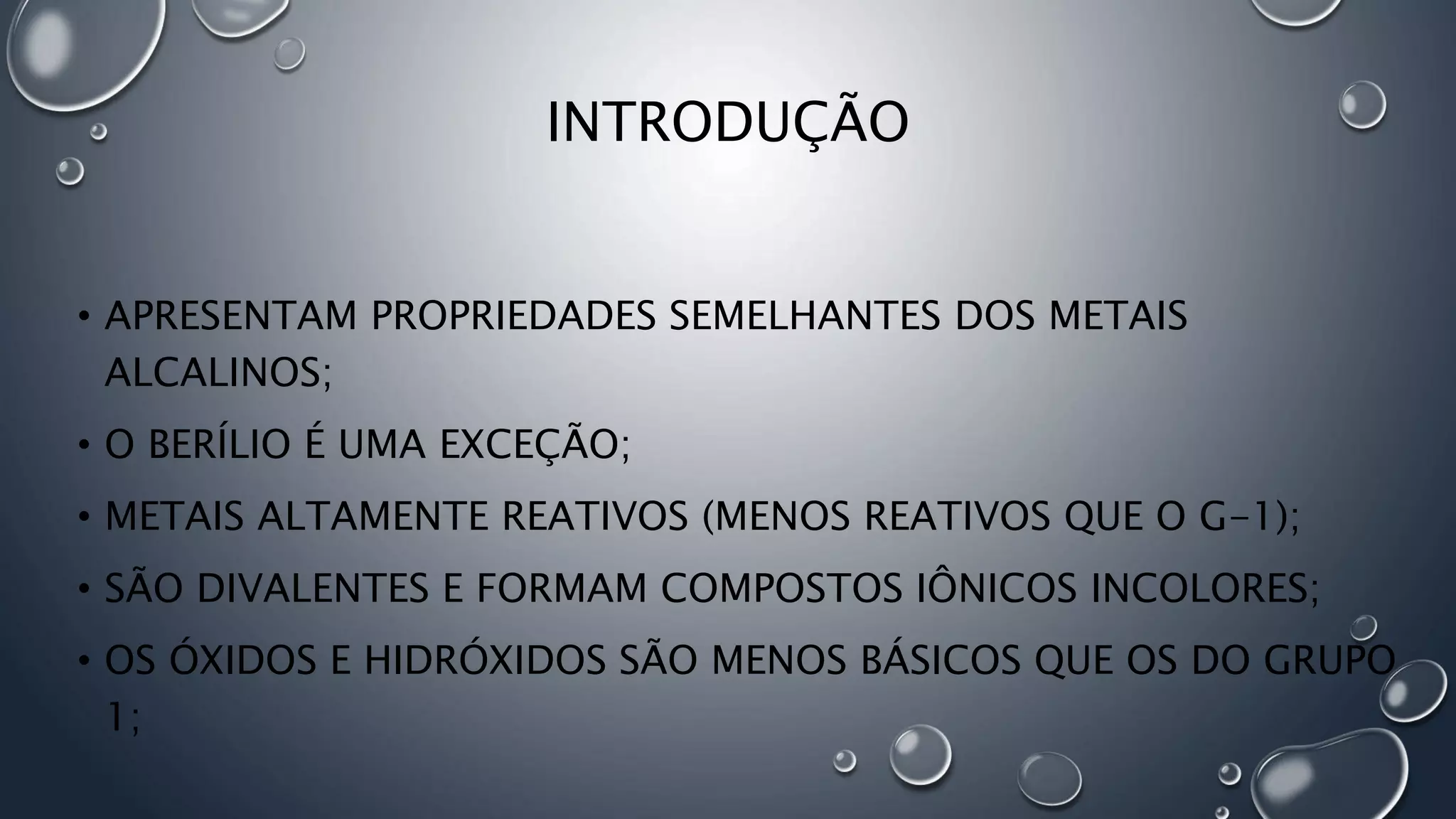 Metais alcalinos terrosos | PPTX
