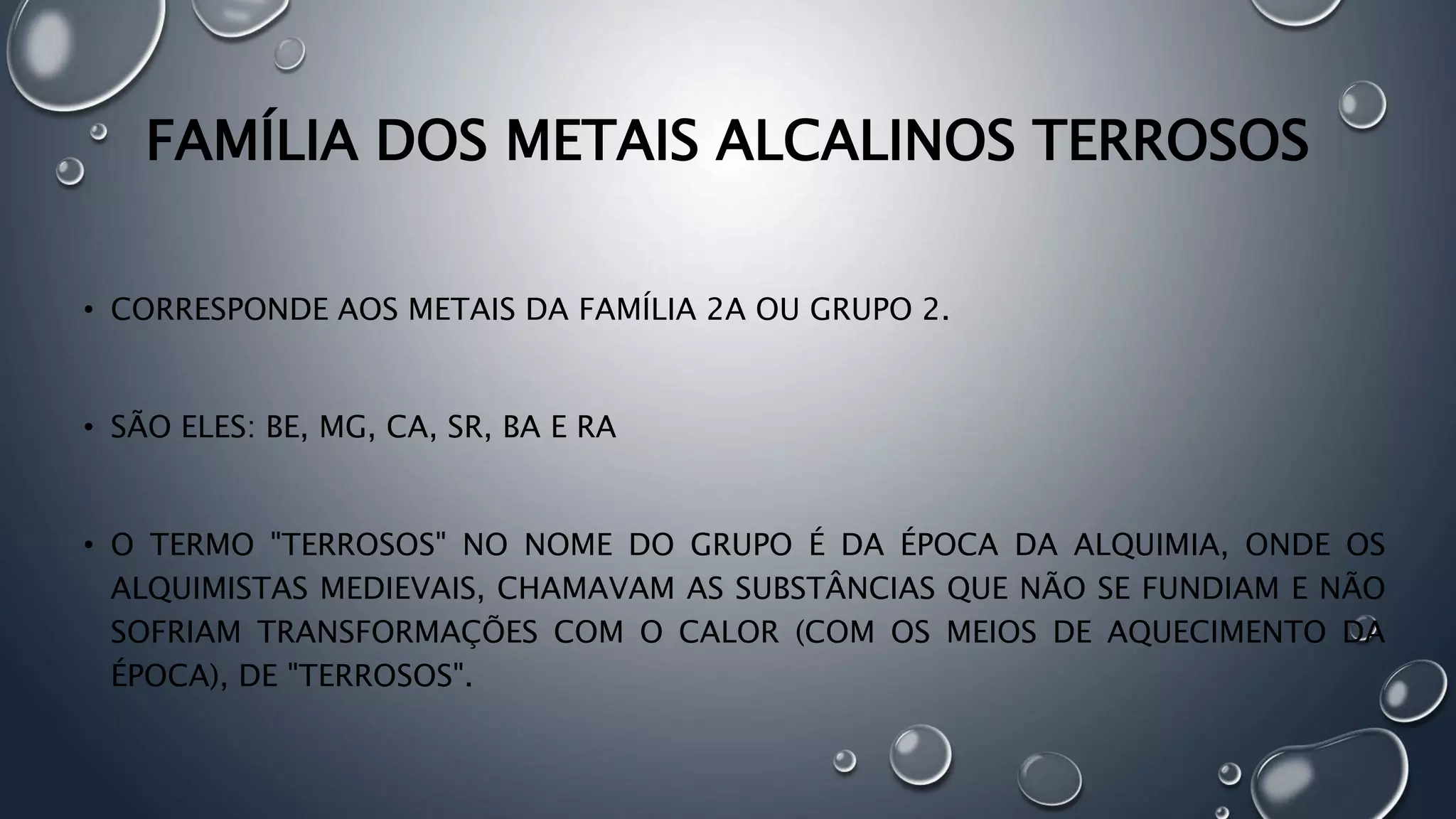 Metais alcalinos terrosos | PPTX