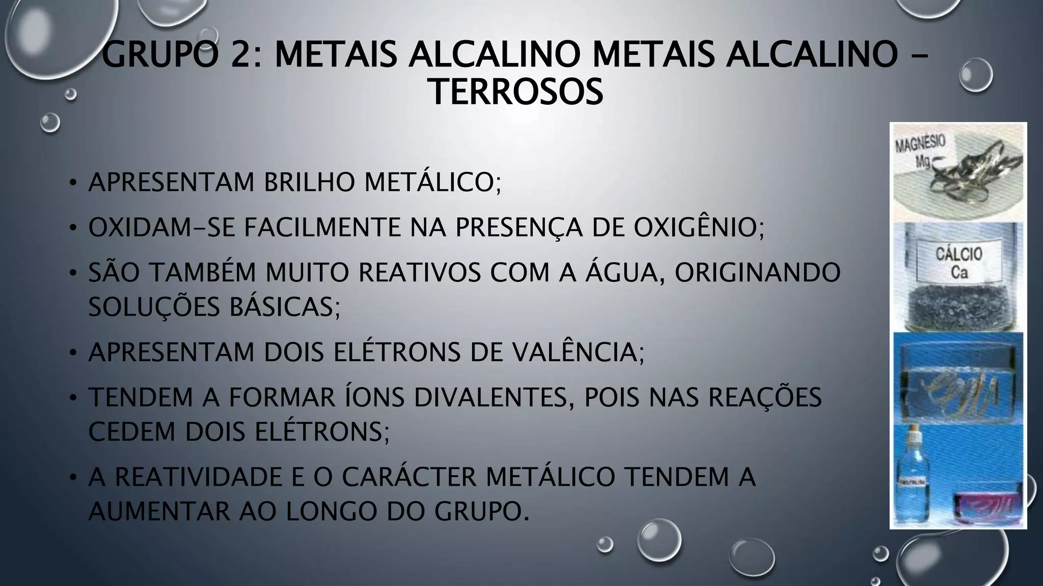 Metais alcalinos terrosos | PPTX