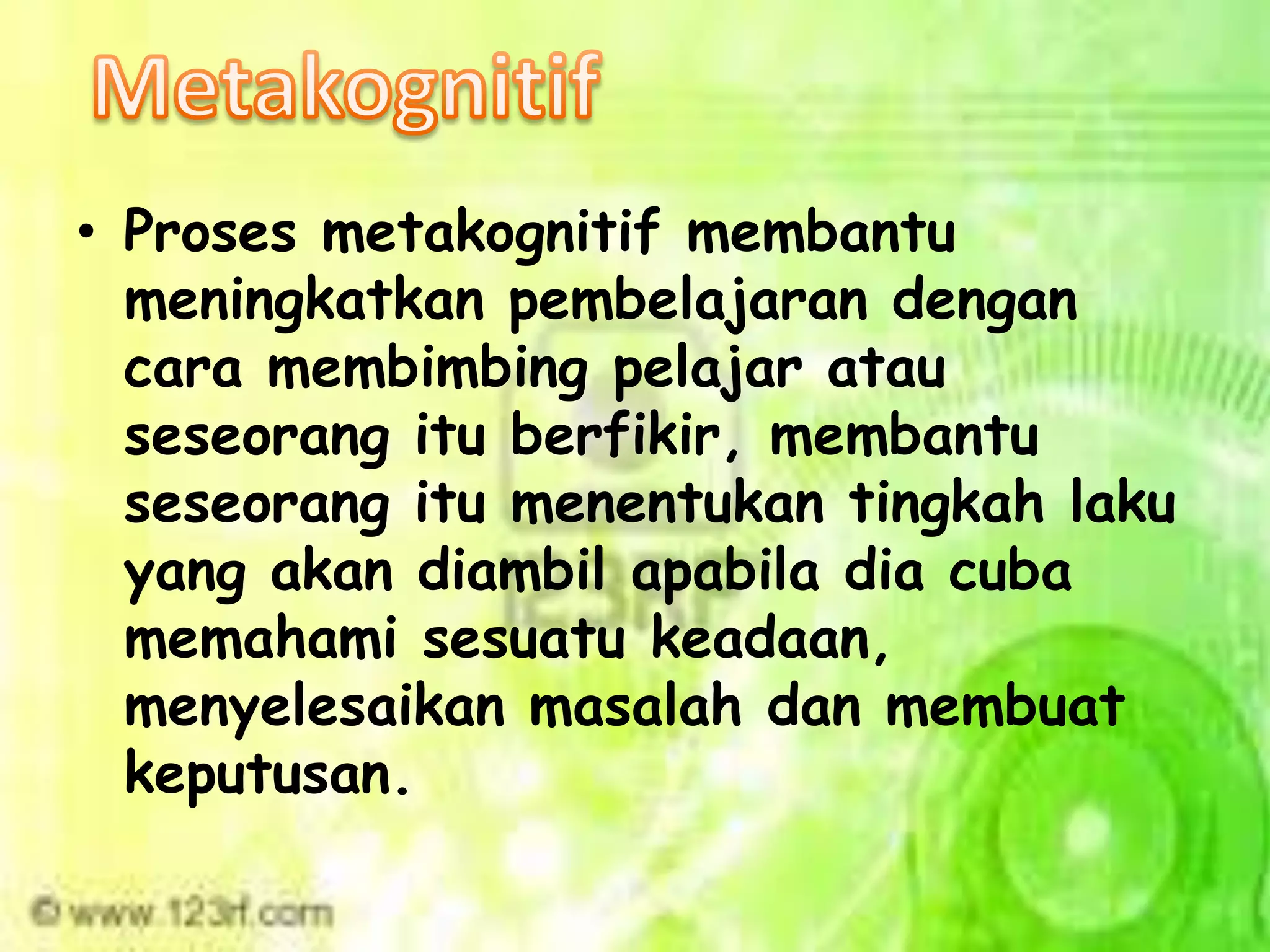 Metakognitif dan refleksi | PPTX