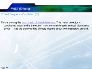 metal detector for security applications | PPT