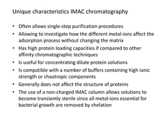 Immobilized Metal affinity-chromatography | PPTX