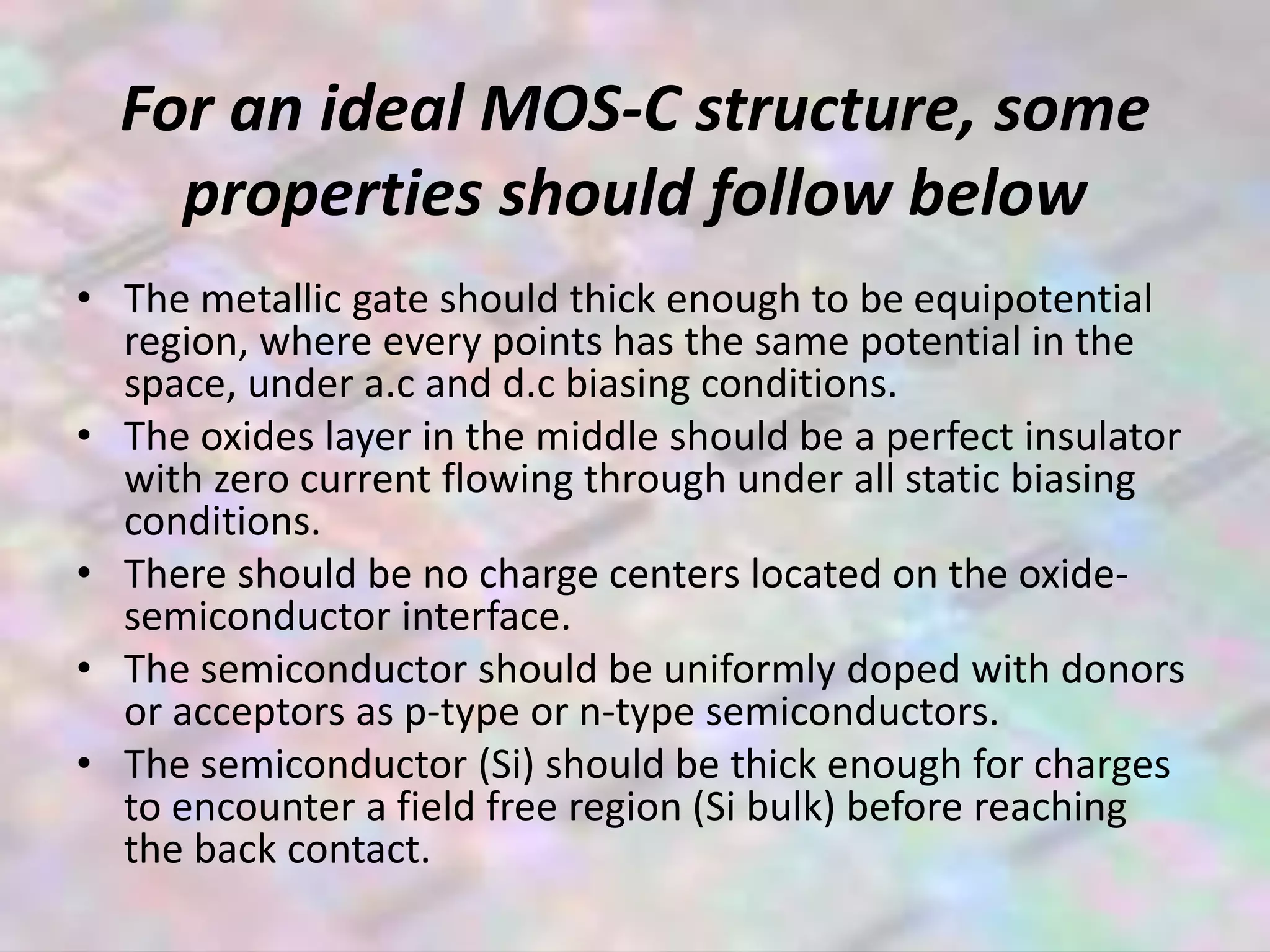 Metal oxide-semiconductor (mos) fundamentals | PPTX