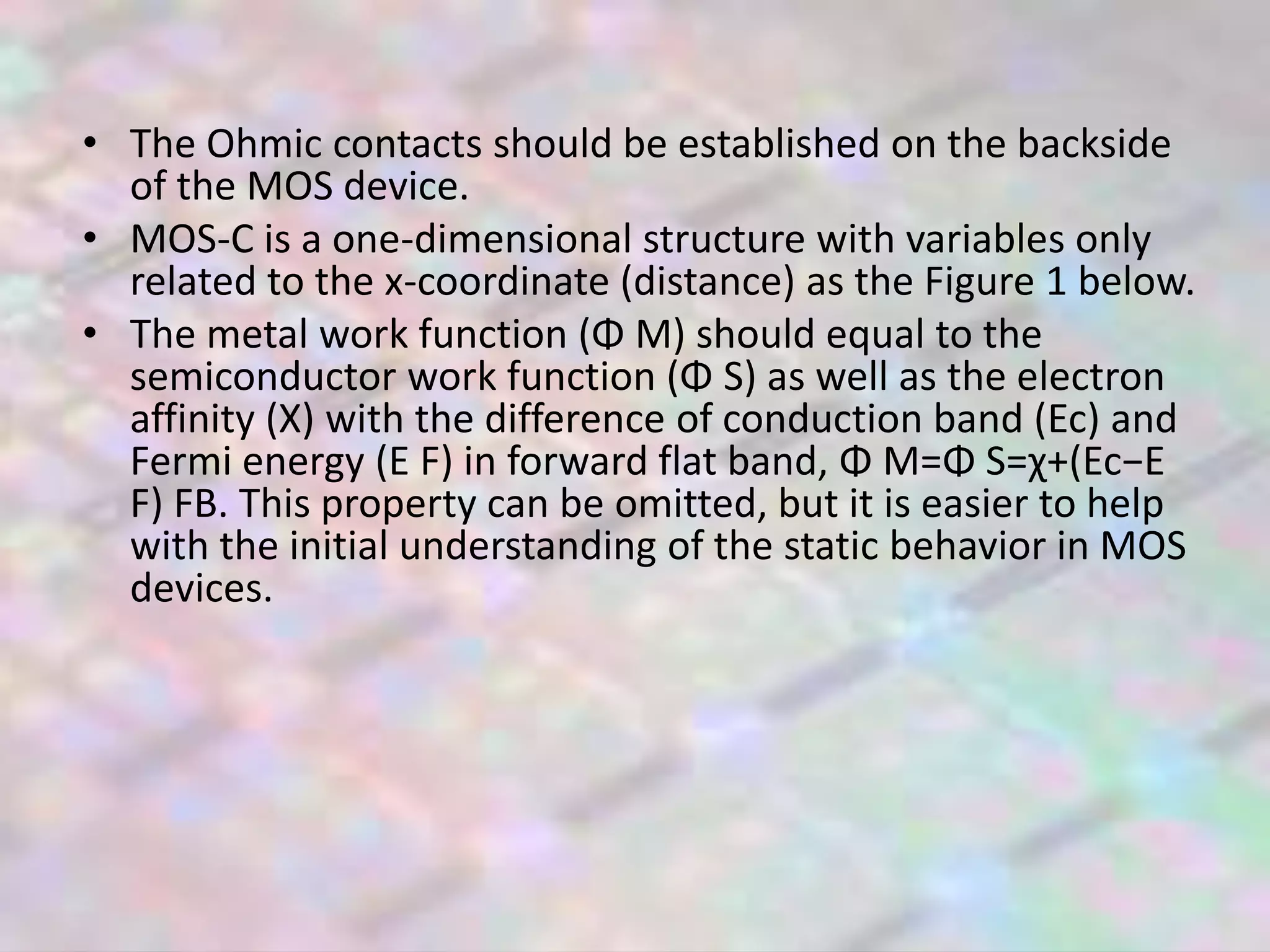 Metal oxide-semiconductor (mos) fundamentals | PPTX