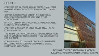 METALS AND IT'S APPLICATION IN ARCHITECTURE. | PPTX