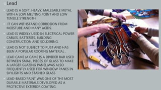 METALS AND IT'S APPLICATION IN ARCHITECTURE. | PPTX