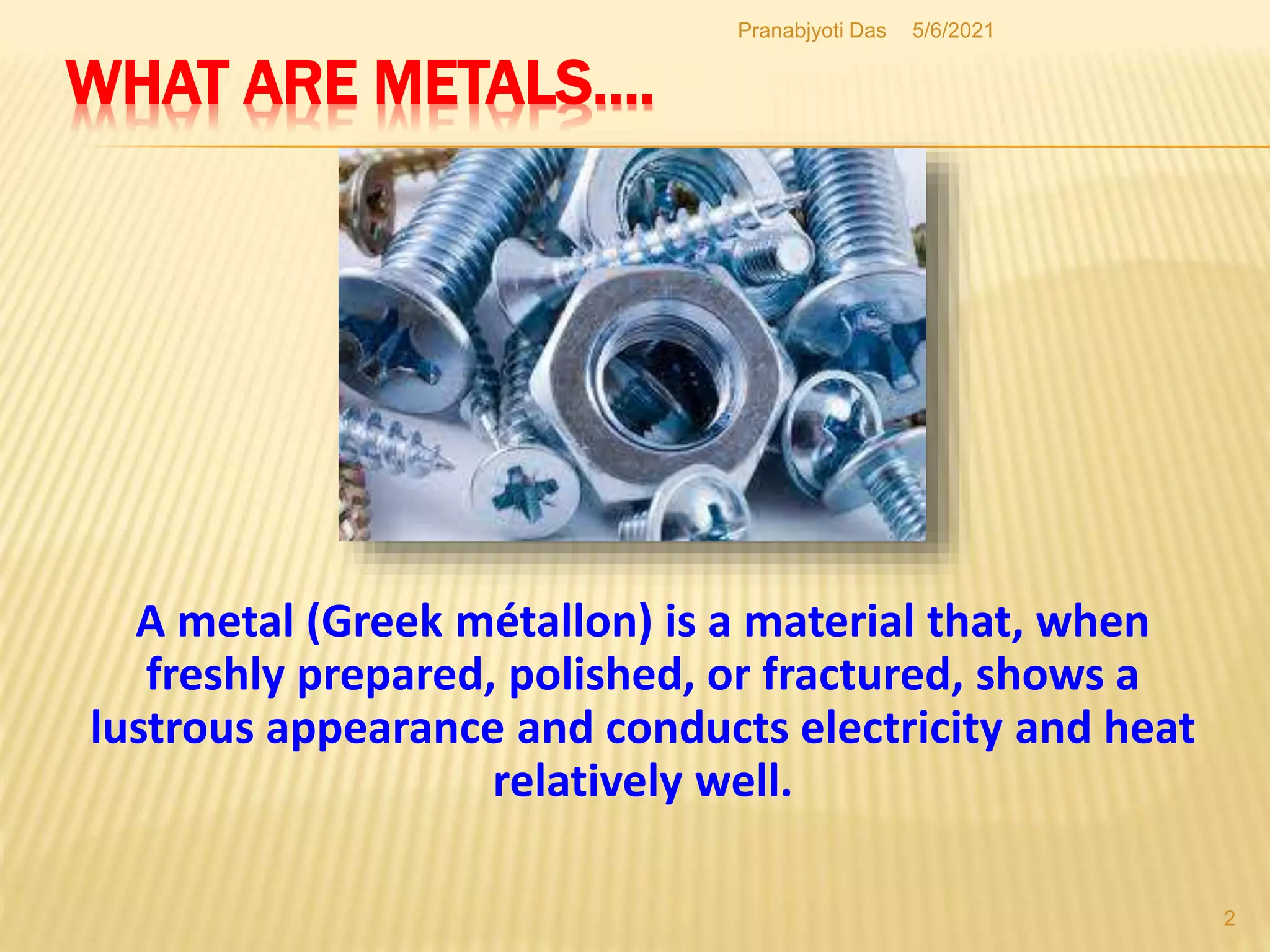 Metal and Nonmetal (Class 10) | PPTX