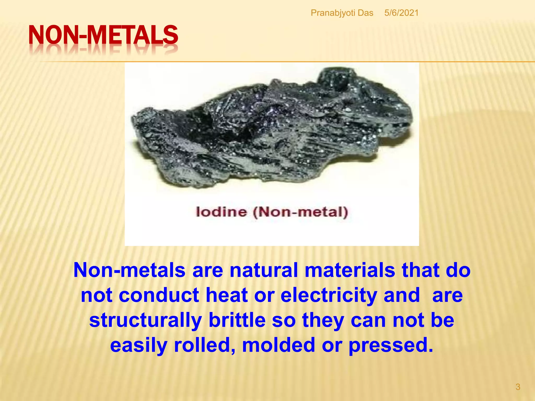 Metal and Nonmetal (Class 10) | PPTX