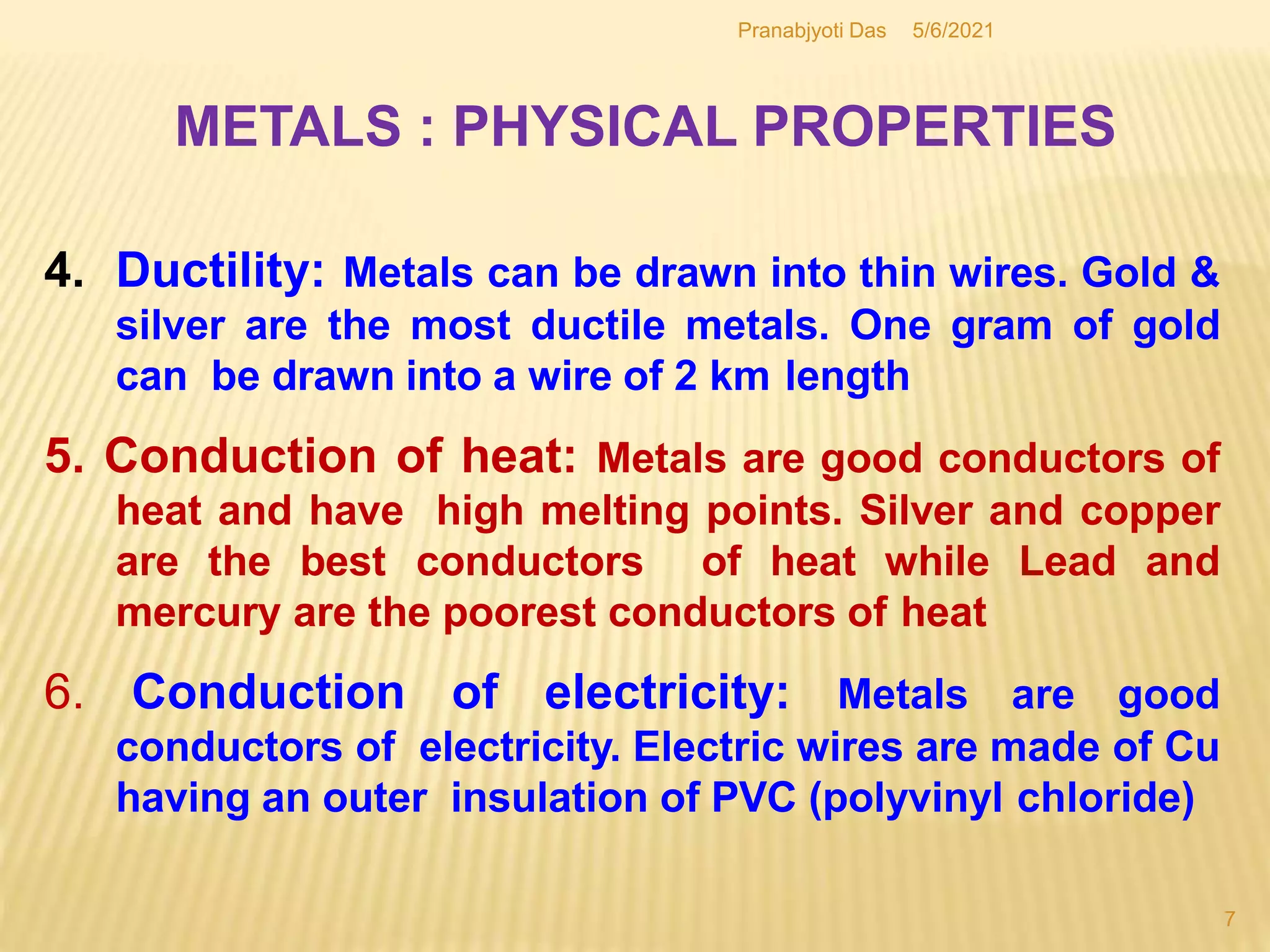 Metal and Nonmetal (Class 10) | PPTX
