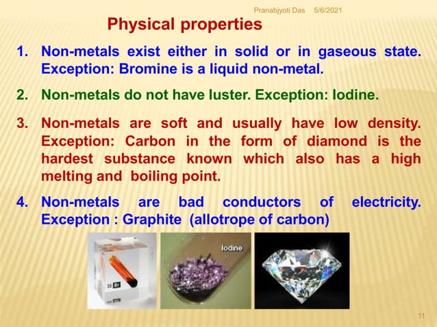 Metal and Nonmetal (Class 10) | PPTX | Chemistry | Science