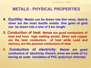 Metal and Nonmetal (Class 10) | PPTX