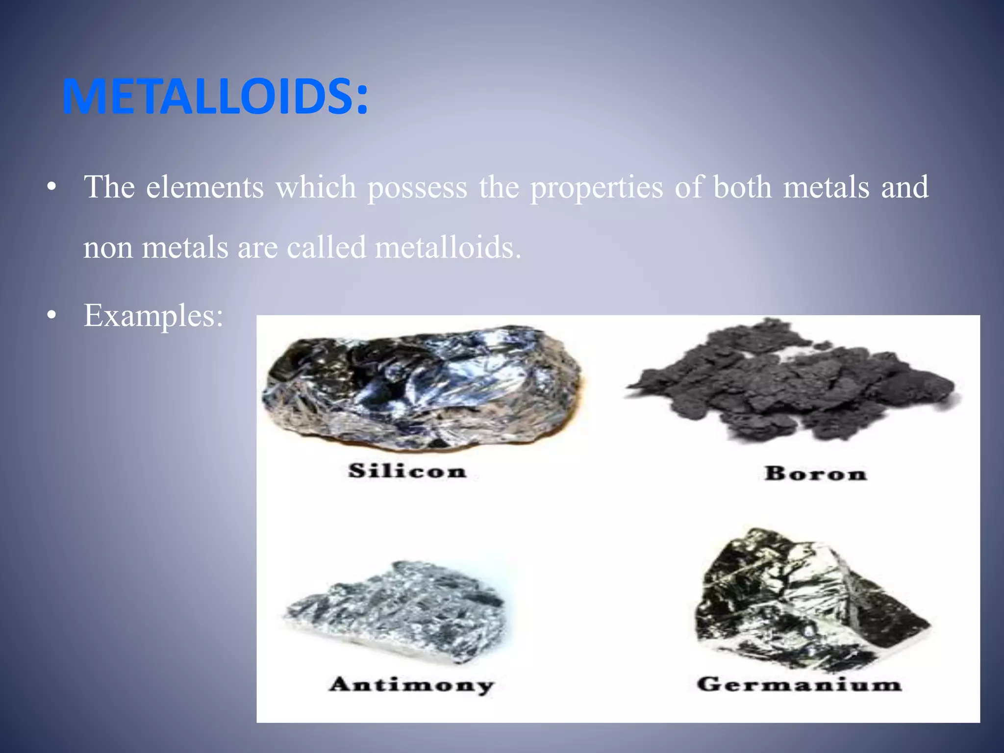 Metal and non metal 6 class | PPTX