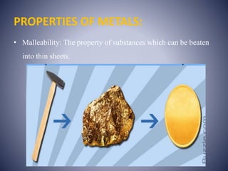 Metal and non metal 6 class | PPTX