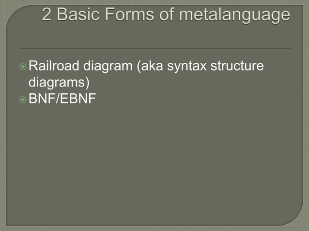 Meta Languages Bnf Ebnf Student Version | PPTX