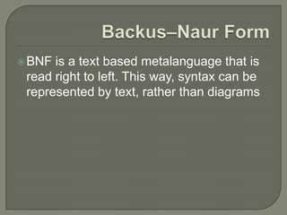 Meta Languages Bnf Ebnf Student Version | PPTX