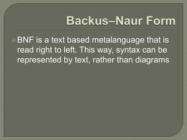 Meta Languages Bnf Ebnf Student Version | PPTX