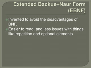 Meta Languages Bnf Ebnf Student Version | PPTX