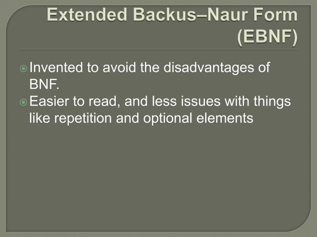 Meta Languages Bnf Ebnf Student Version | PPTX