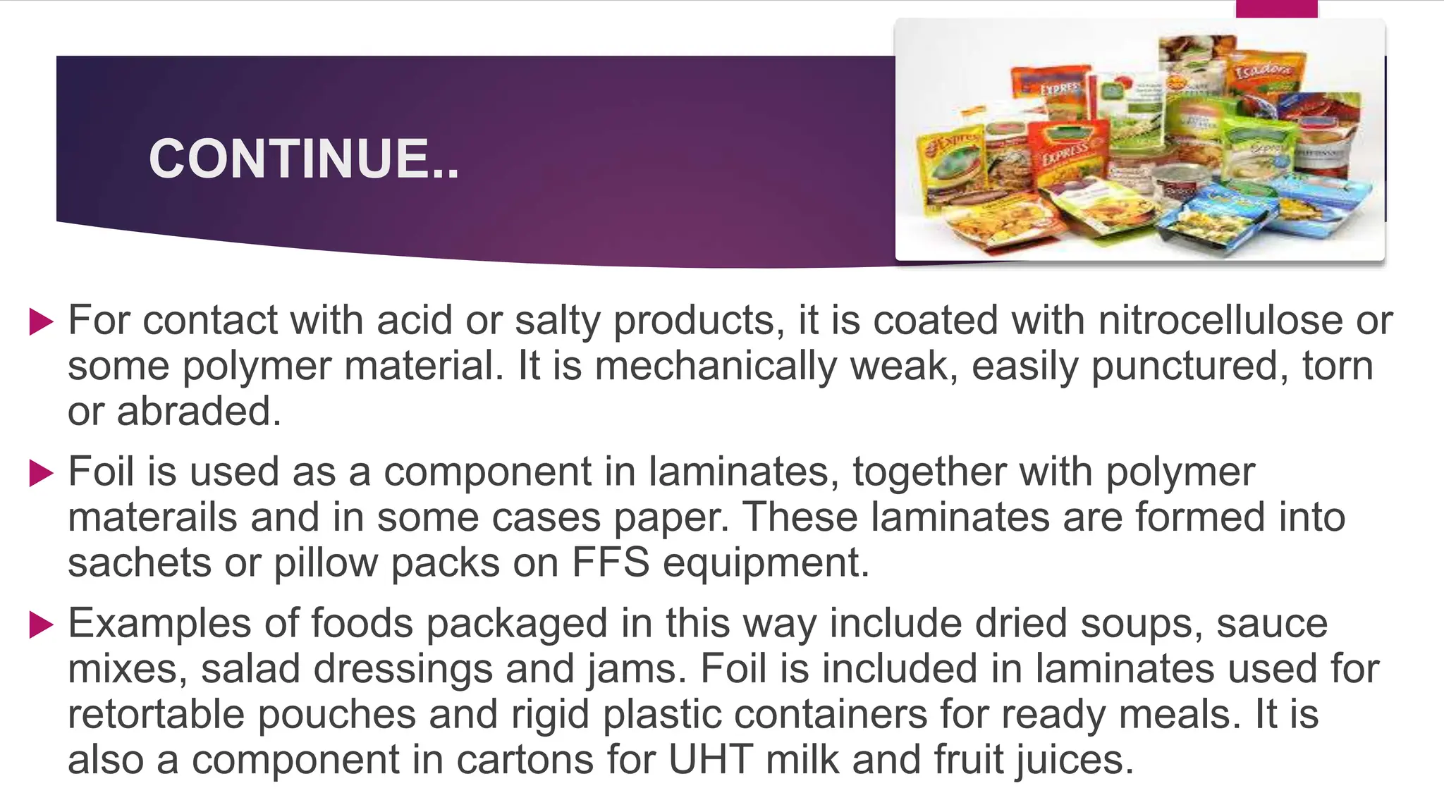 metal as a packaging material used in food industry pptx | PPTX