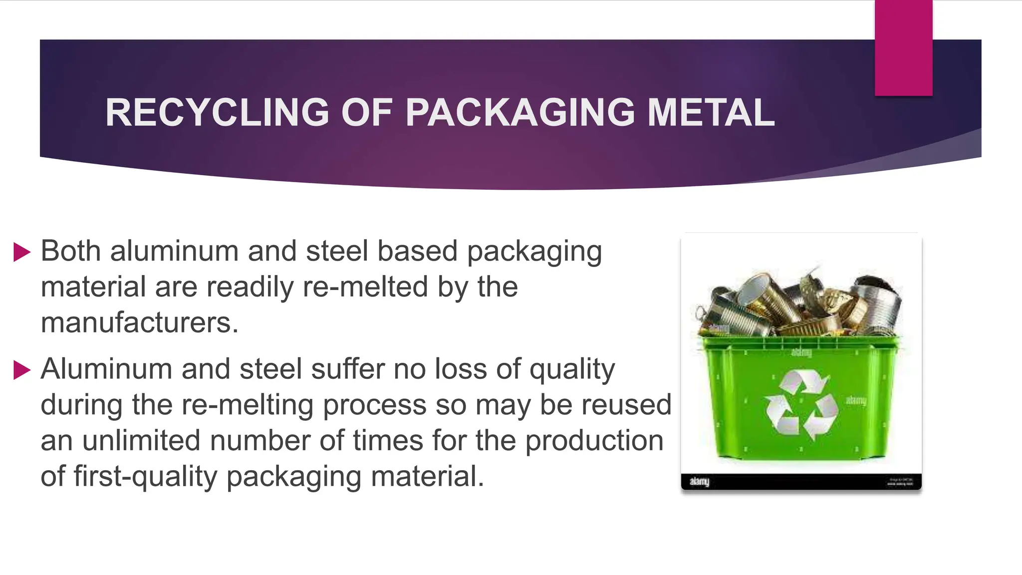 metal as a packaging material used in food industry pptx | PPTX