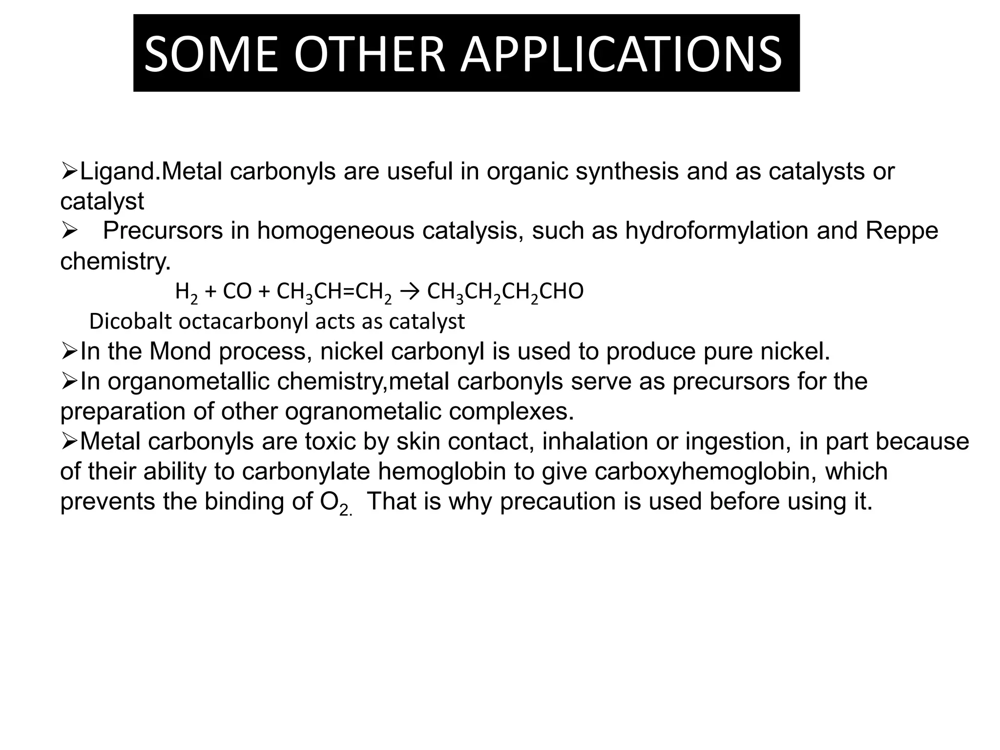 Metal carbonyls | PPTX