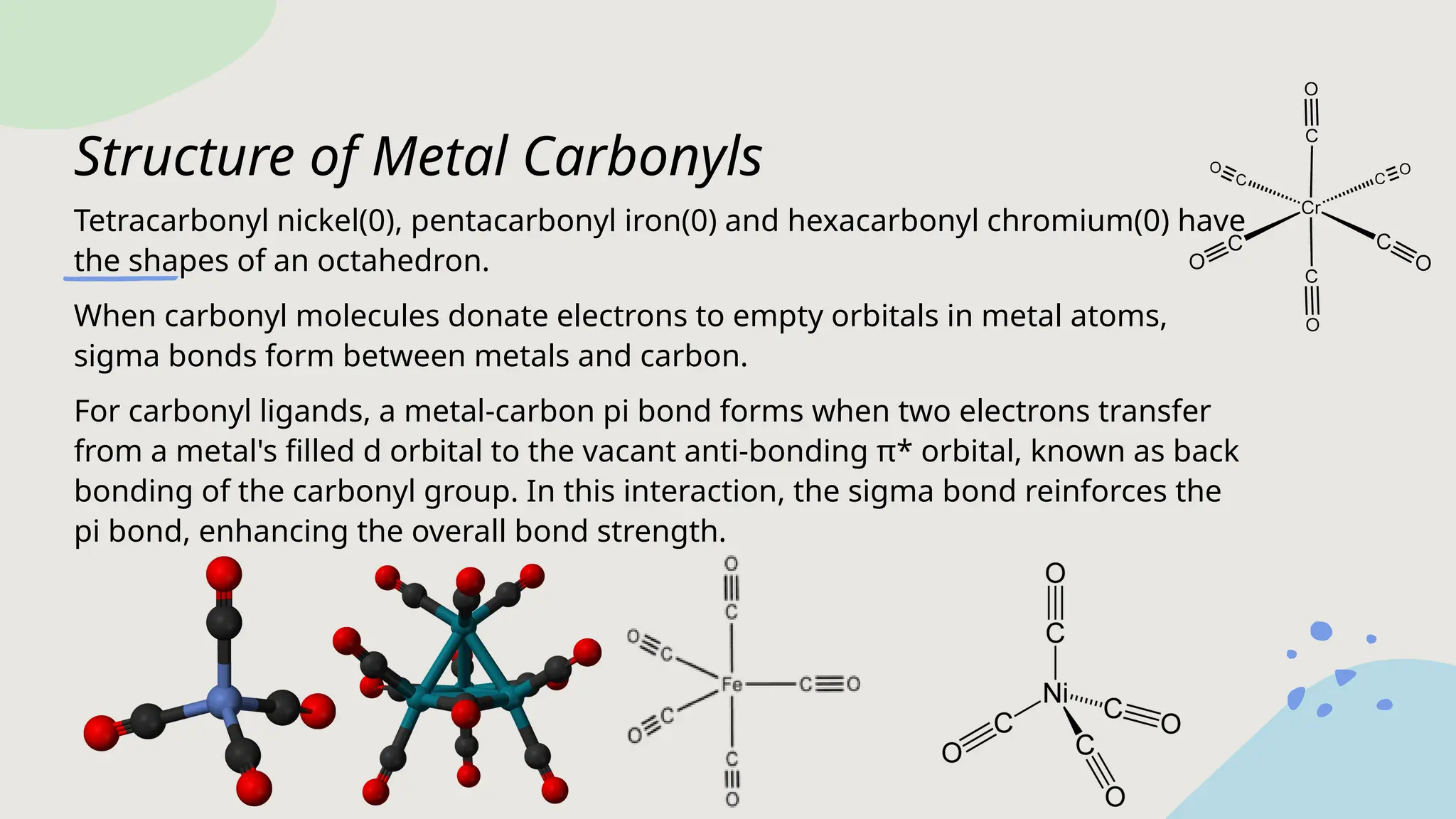 METAL CARBONYLS - POWERPOINT PRESENTATION | PPTX