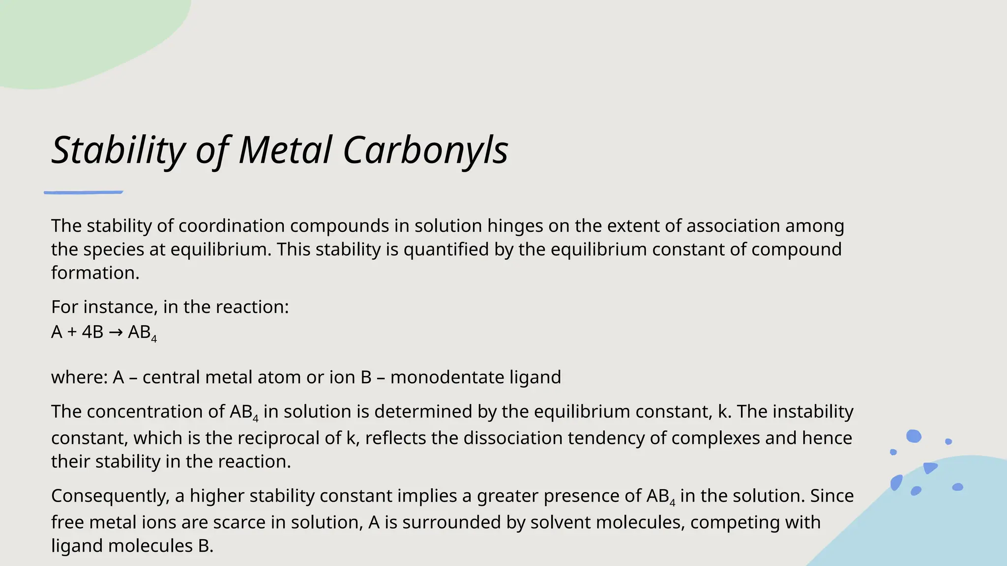 METAL CARBONYLS - POWERPOINT PRESENTATION | PPTX