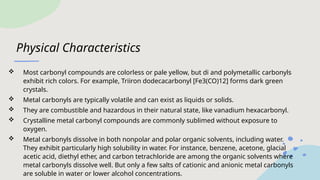 METAL CARBONYLS - POWERPOINT PRESENTATION | PPTX