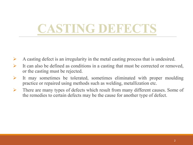 Metal casting defects 1 | PPTX