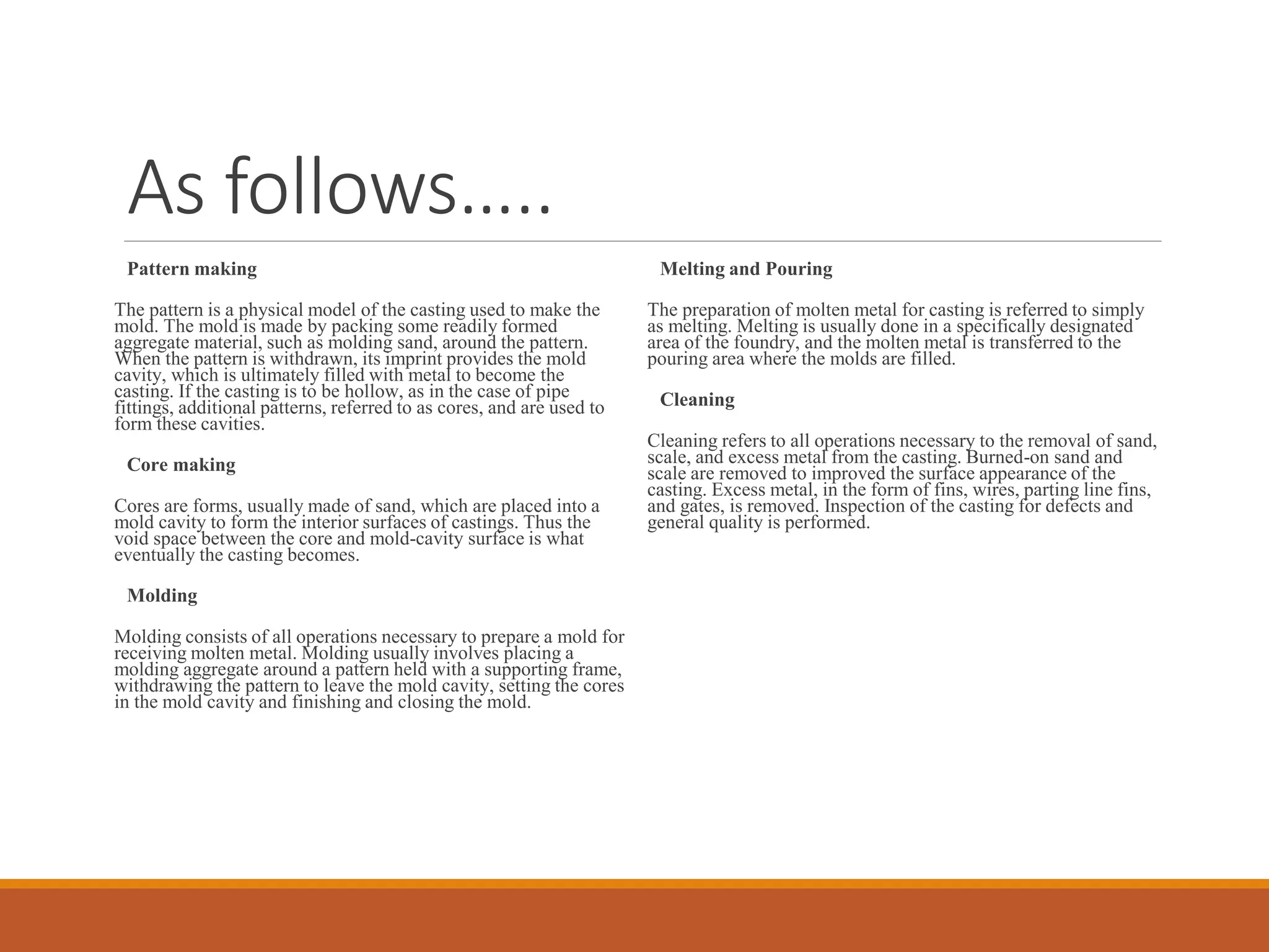 Metal casting process presentation | PPTX