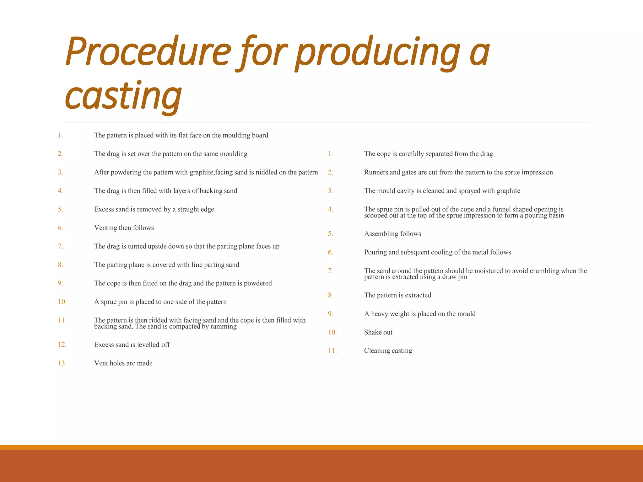 Metal casting process presentation | PPTX
