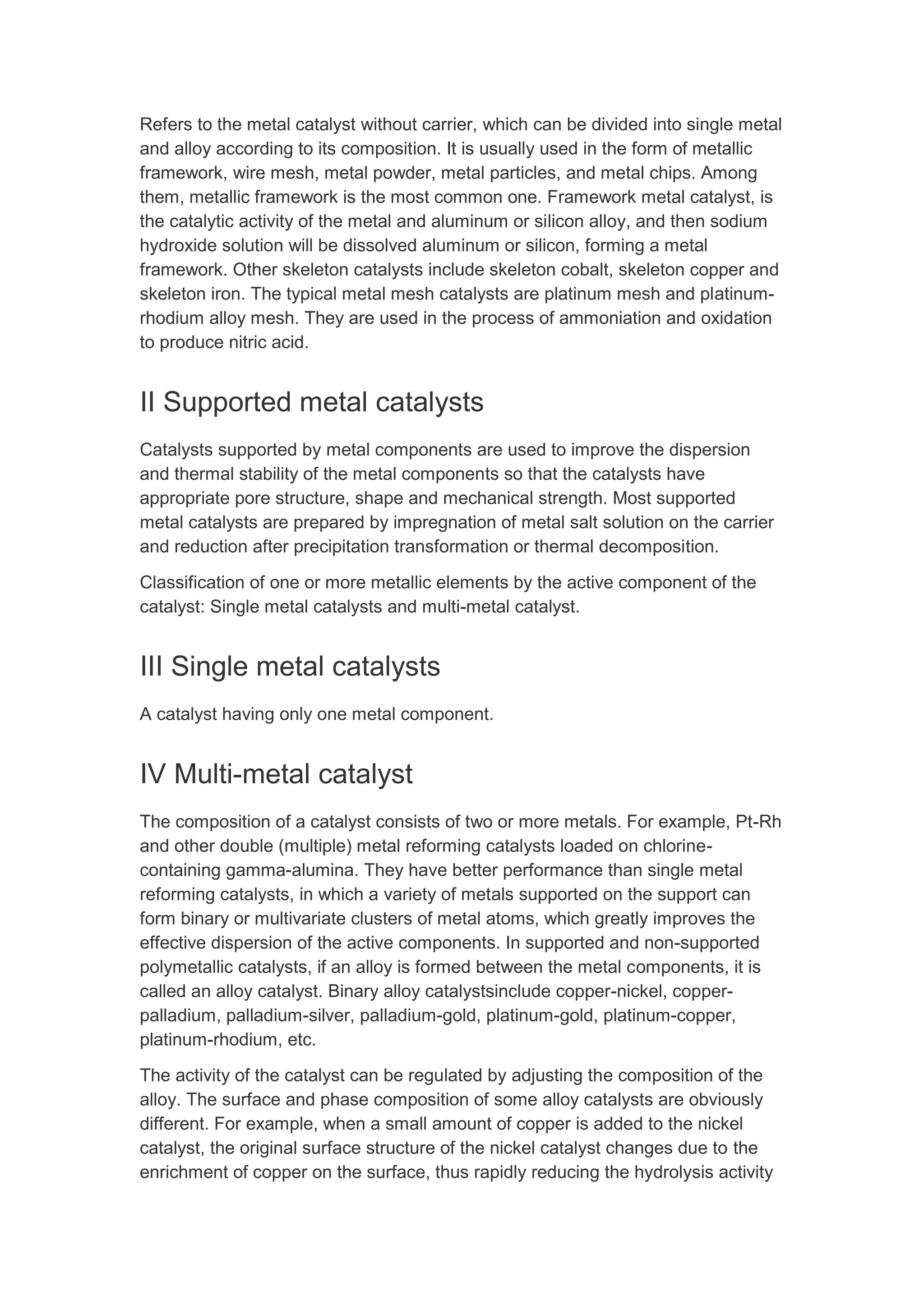 Metal Catalysts | PDF