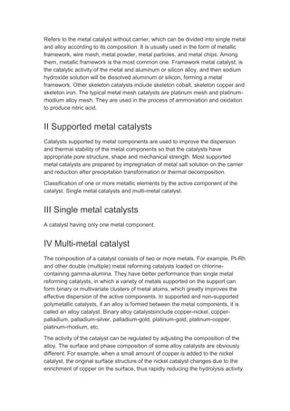 Metal Catalysts | PDF