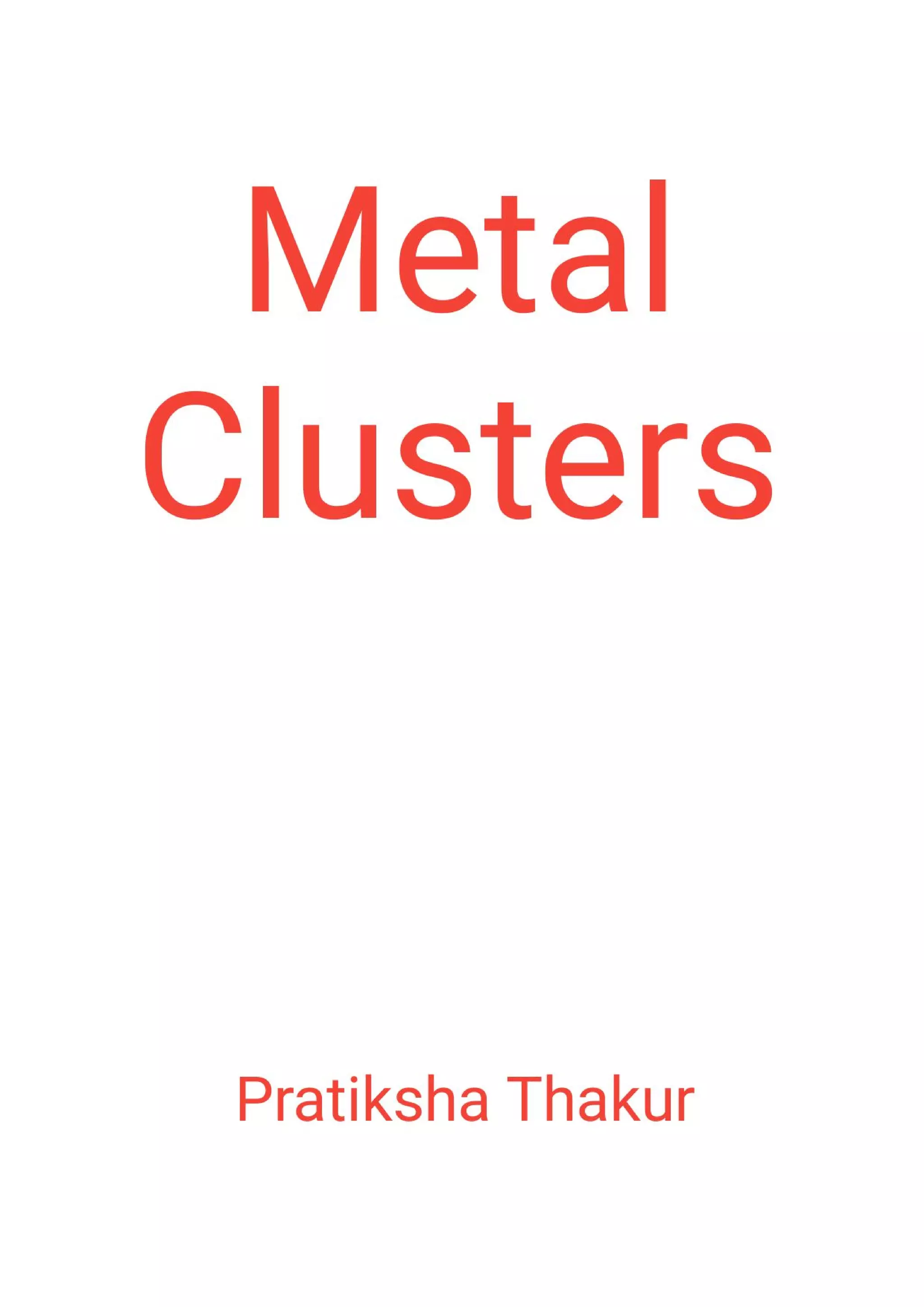 Metal Clusters | PDF