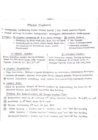 Metal Clusters | PDF | Chemistry | Science