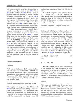 Metal cu(ii) and zn(ii) bipyridyls as inhibitors of lactate | PDF