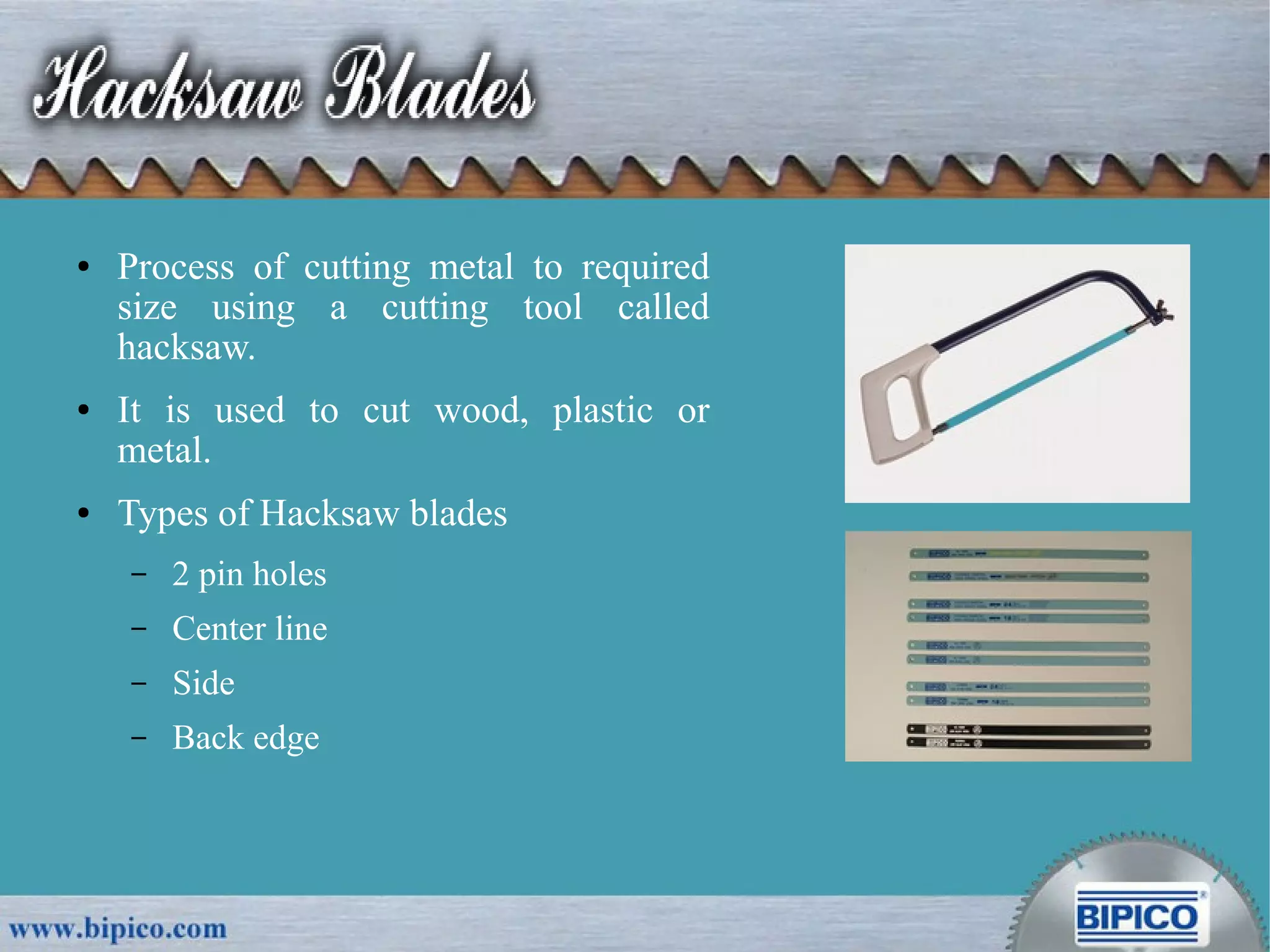 Metal Cutting Hacksaw Blades | PDF