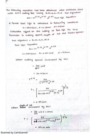 Metal cutting problems | PDF