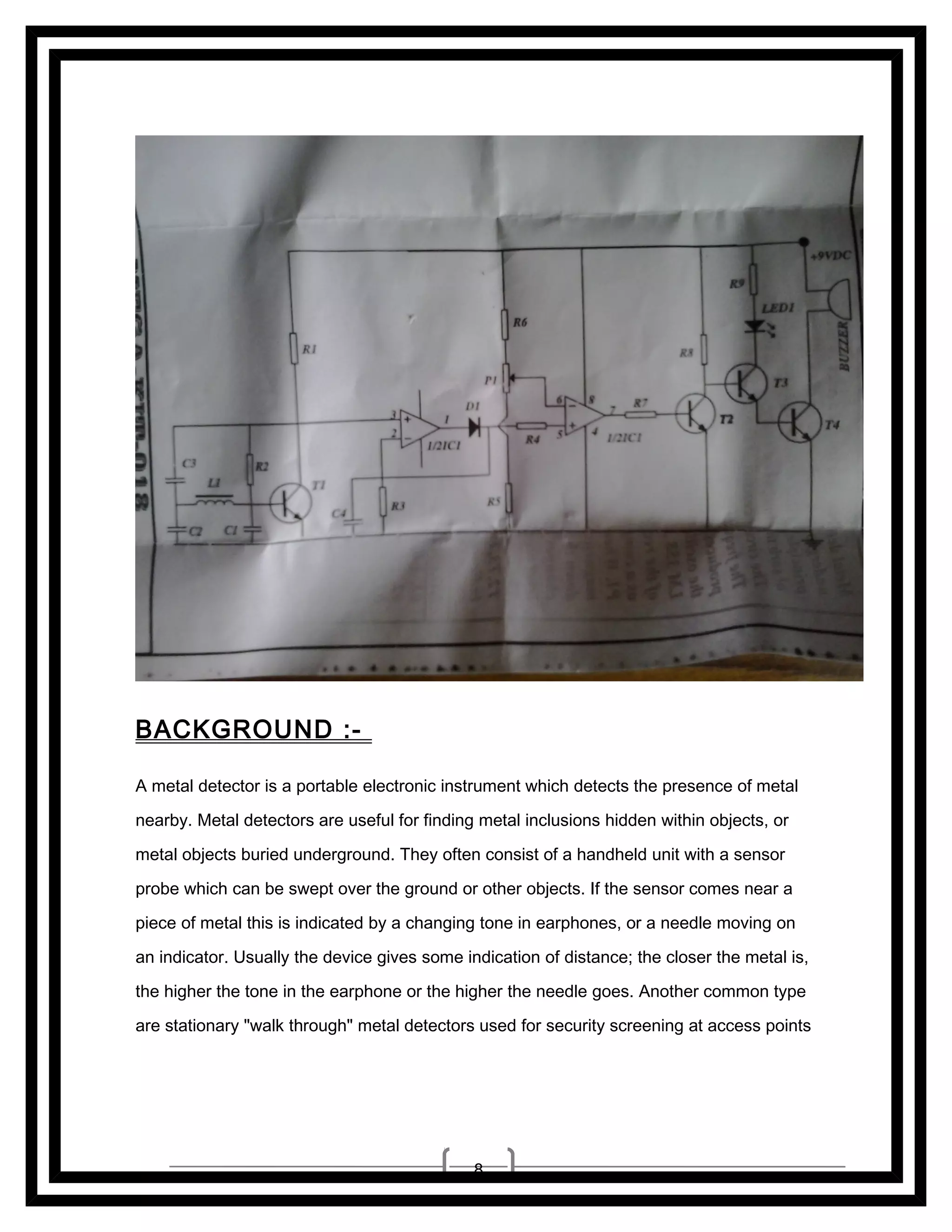 CBSE Class XII physics practical project on Metal detector | DOC