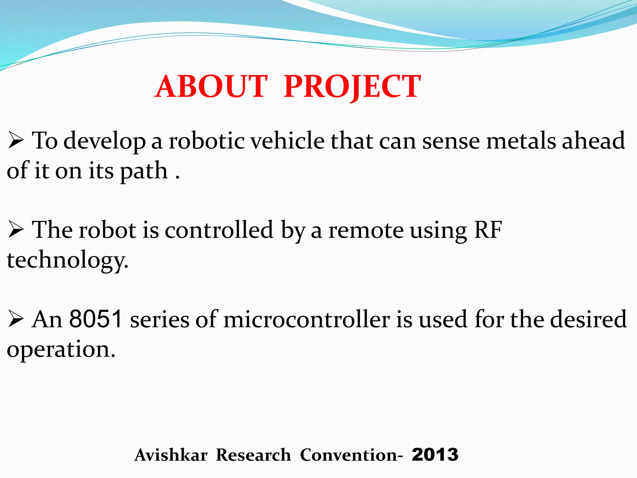 Metal detector robotic vehicle | PPTX
