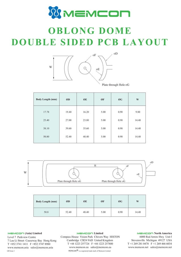 Memcon Metal dome oblong double sided pcb layout | PDF | Technology ...