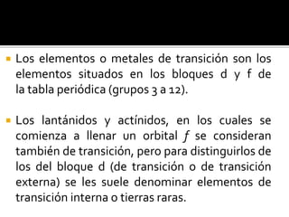 Metales de transicion | PPTX