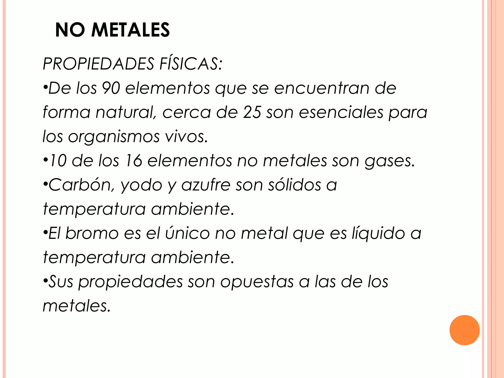 Metales, metaloides y no metales | PPT