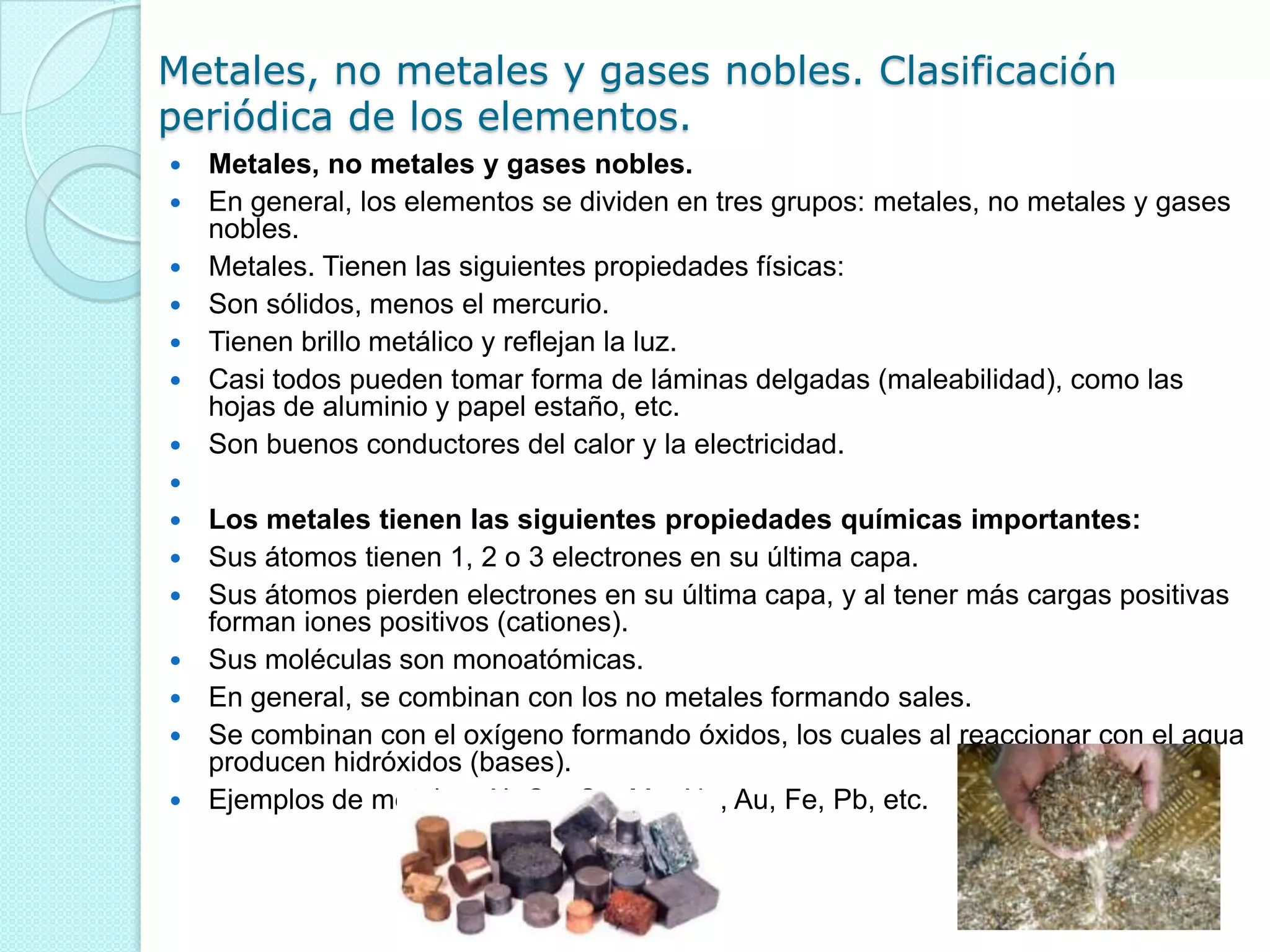 Metales, no metales y gases nobles | PPTX