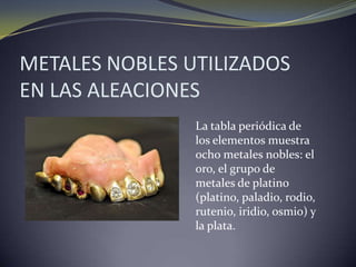 Metales y aleaciones en odontología | PPTX